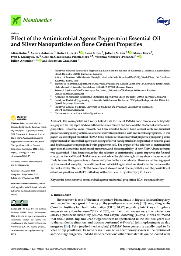 (PDF) Effect of the Antimicrobial Agents Peppermint Essential Oil and ...