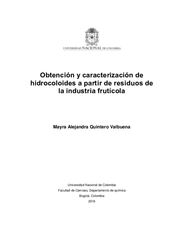 (PDF) Obtención y caracterización de hidrocoloides a partir de residuos ...