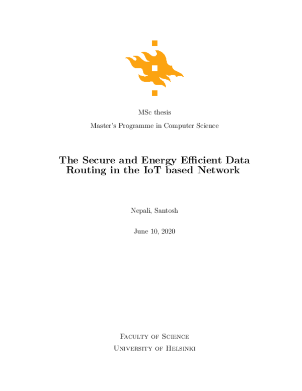 Pdf The Secure And Energy Efficient Data Routing In The Iot Based Network