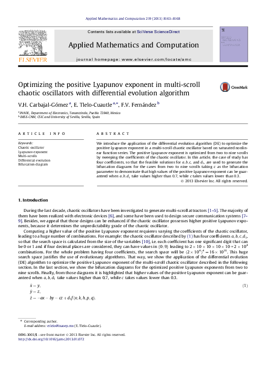 (PDF) Optimizing the positive Lyapunov exponent in multi-scroll chaotic ...