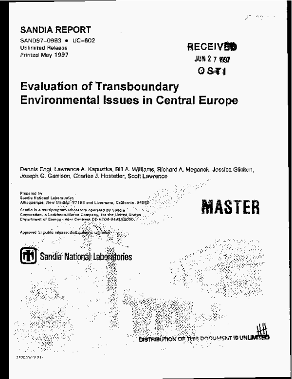(PDF) Evaluation of transboundary environmental issues in Central Europe