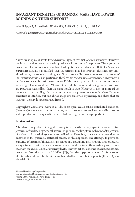(PDF) Lower Bounds on Invariant Densities of Random Maps