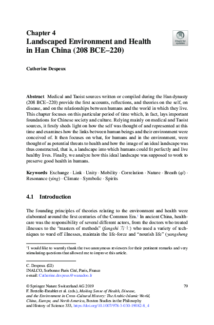 (PDF) Landscaped Environment and Health in Han China (208 BCE–220)