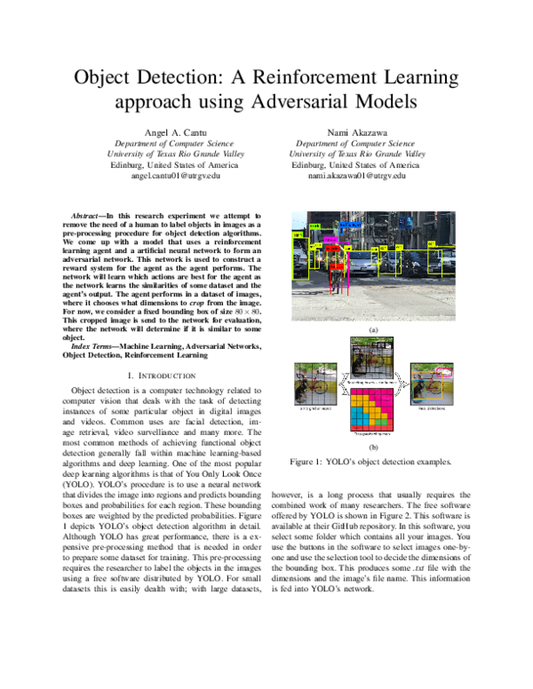(PDF) Object Detection: A Reinforcement Learning approach using ... (PDF) Object Detection: A Reinforcement Learning approach using ...