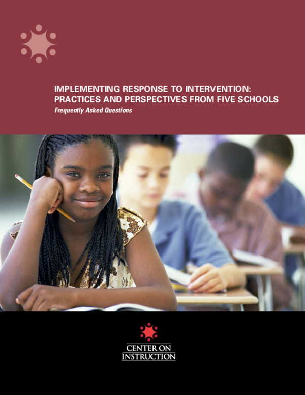(PDF) Implementing Response to Intervention: Practices and Perspectives ...