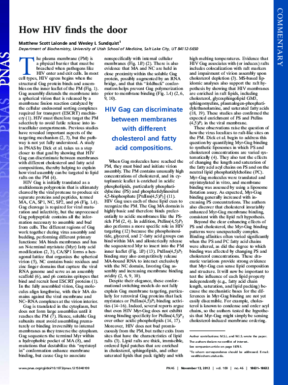 (PDF) How HIV finds the door