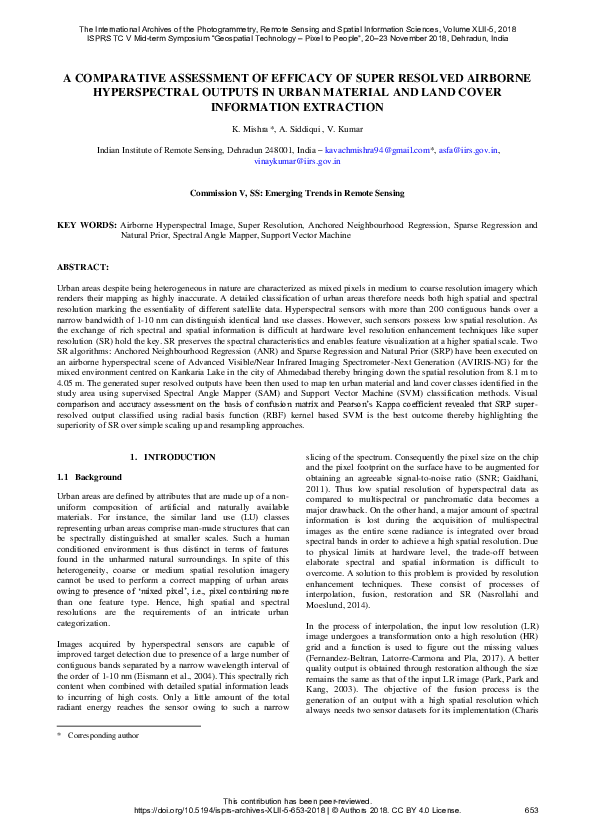 (PDF) A Comparative Assessment of Efficacy of Super Resolved Airborne ...