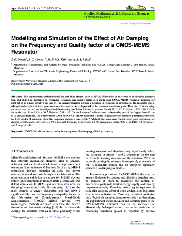 Pdf Simulation And Modeling The Effect Of Temperature On Resonant