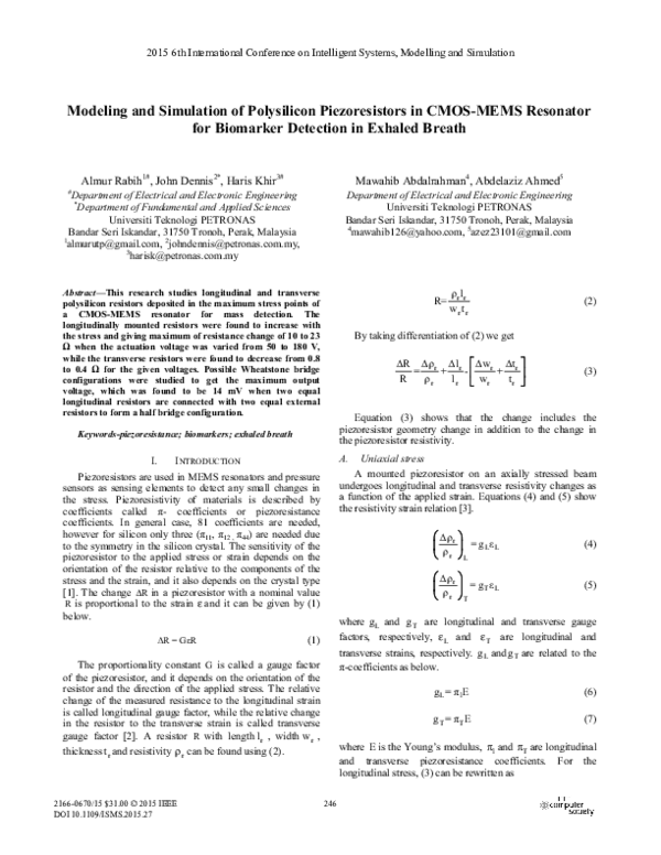(PDF) Modelling and Simulation of Polysilicon Piezoresistors in CMOS-MEMS Resonator for ...
