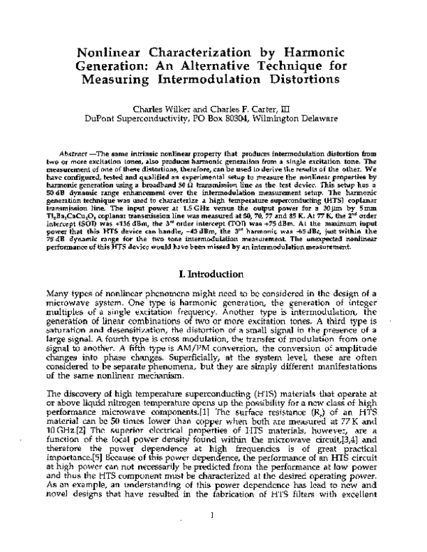 (PDF) Nonlinear Characterization by Harmonic Generation: An Alternative ...