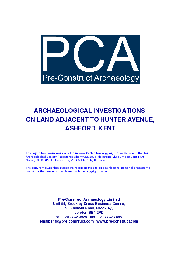 (PDF) The Lithic Assemblage from Ashford