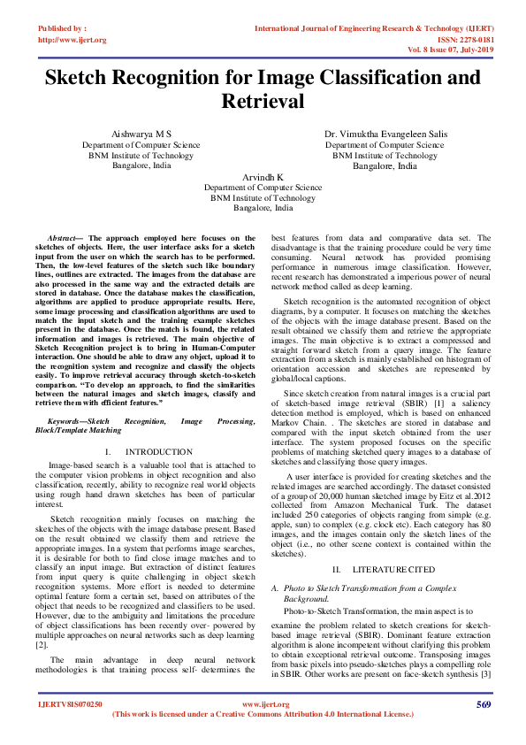 (PDF) Sketch Recognition for Image Classification and Retrieval