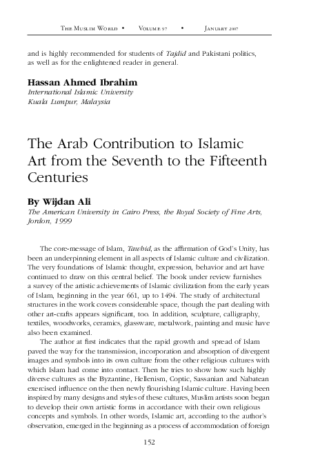 (PDF) The Arab Contribution to Islamic Art from the Seventh to the ...