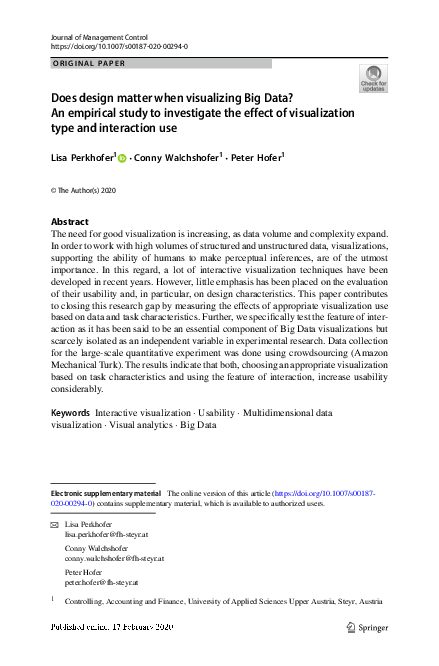 (PDF) Does design matter when visualizing Big Data? An empirical study ... (PDF) Does design matter when visualizing Big Data? An empirical study ...
