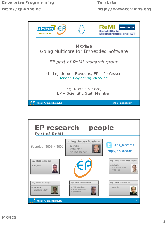 (PDF) MC4ES: Going Multicore for Embedded Software