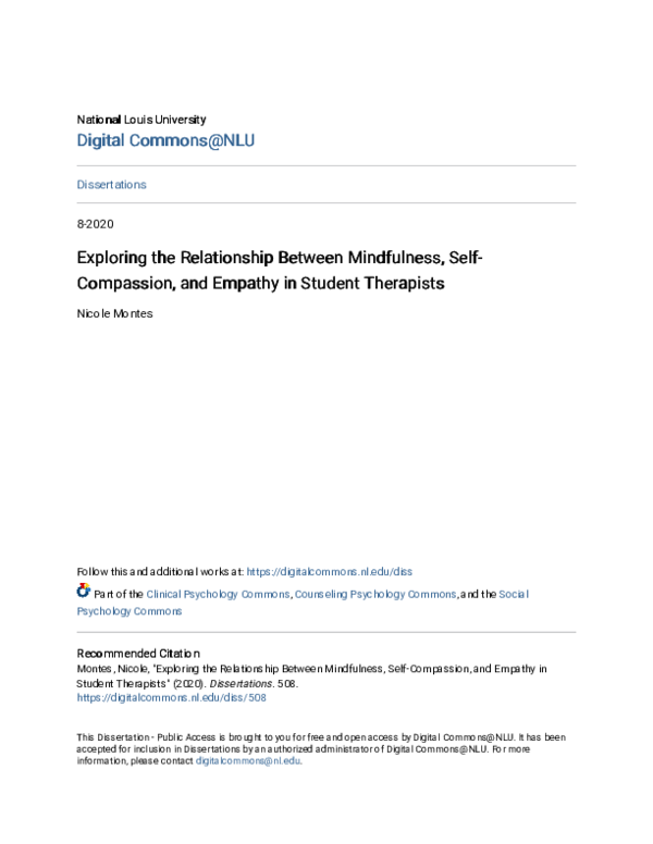 (PDF) Exploring the Relationship Between Mindfulness, Self-Compassion ...
