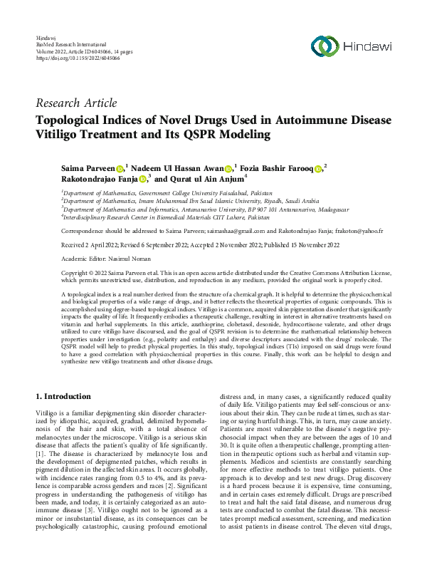 (PDF) Topological Indices of Novel Drugs Used in Autoimmune Disease ...