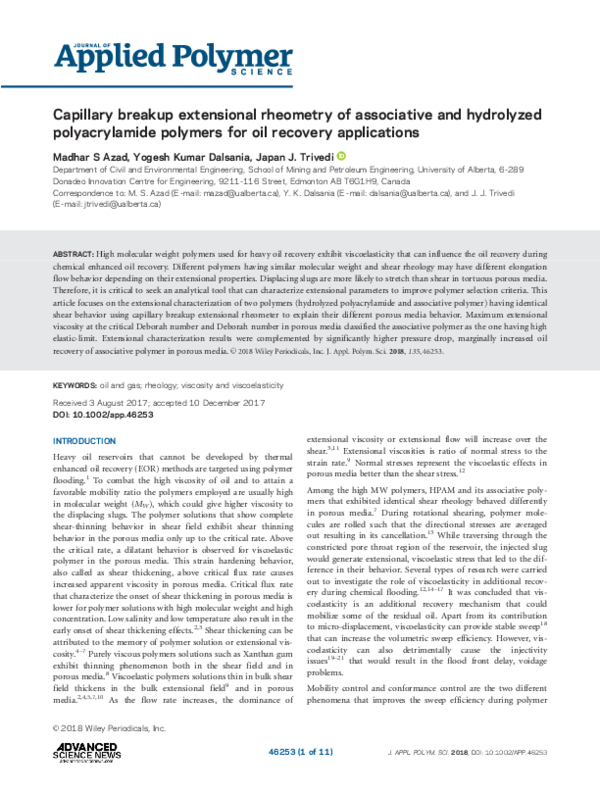 (PDF) Capillary breakup extensional rheometry of associative and ...