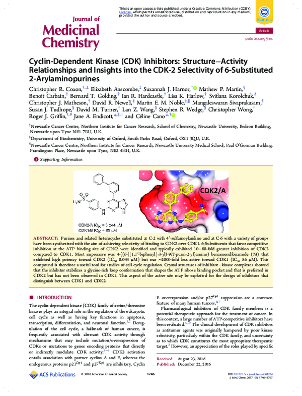 (PDF) Cyclin-Dependent Kinase (CDK) Inhibitors; Structure-Activity ...