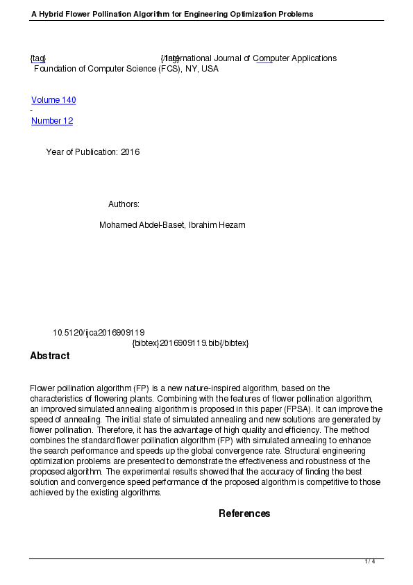 (PDF) A Hybrid Flower Pollination Algorithm for Engineering Optimization Problems