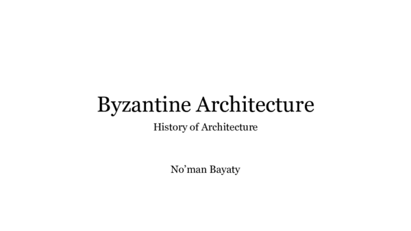 (PDF) Byzantine Architecture