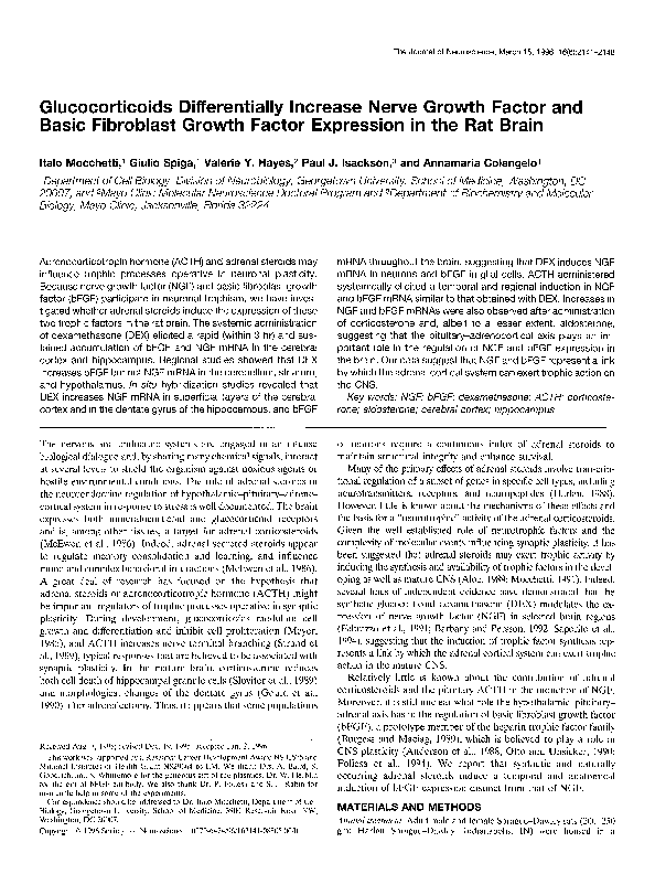 (PDF) Glucocorticoids differentially increase nerve growth factor and ...