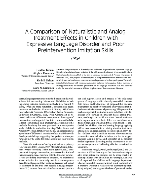 (PDF) A Comparison of Naturalistic and Analog Treatment Effects in ...