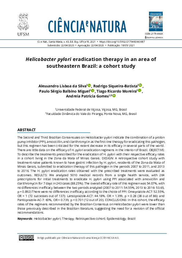 (PDF) Helicobacter pylori eradication therapy in an area of ...