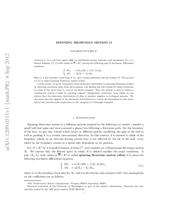 (PDF) Spinning Brownian motion II