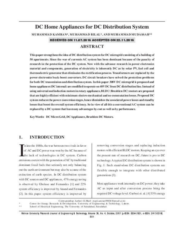 (PDF) DC Home Appliances for DC Distribution System