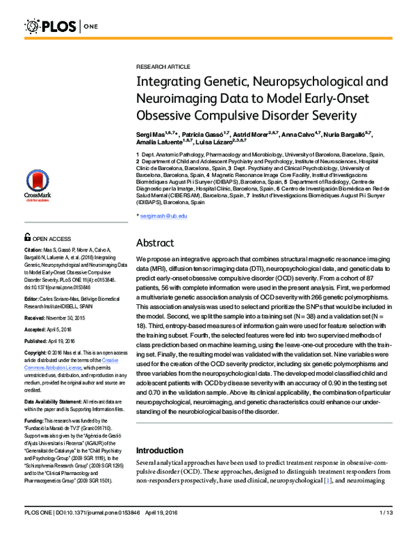 (PDF) Integrating Genetic, Neuropsychological and Neuroimaging Data to Model Early-Onset ...