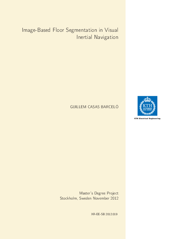 Pdf Image Based Floor Segmentation In Visual Inertial Navigation