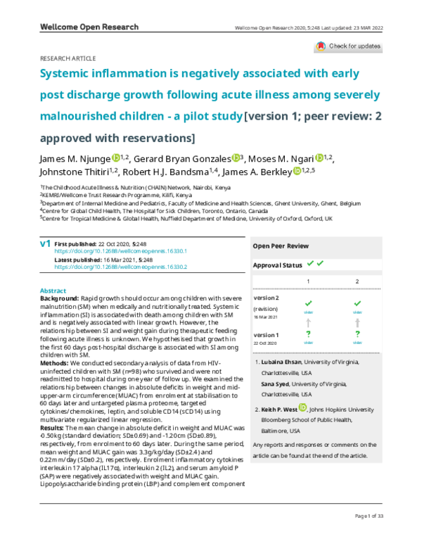 (PDF) Systemic inflammation is negatively associated with early post ...