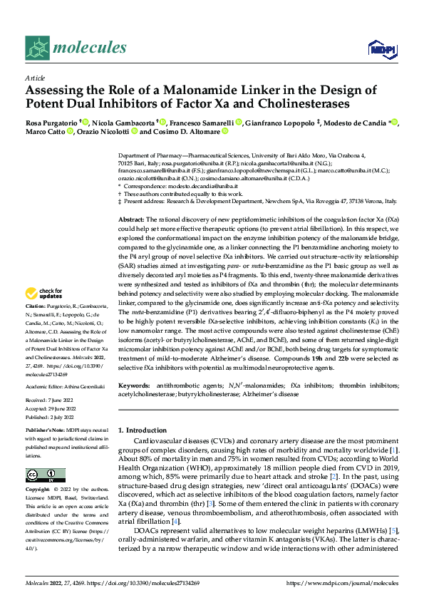 (PDF) Assessing the Role of a Malonamide Linker in the Design of Potent ...