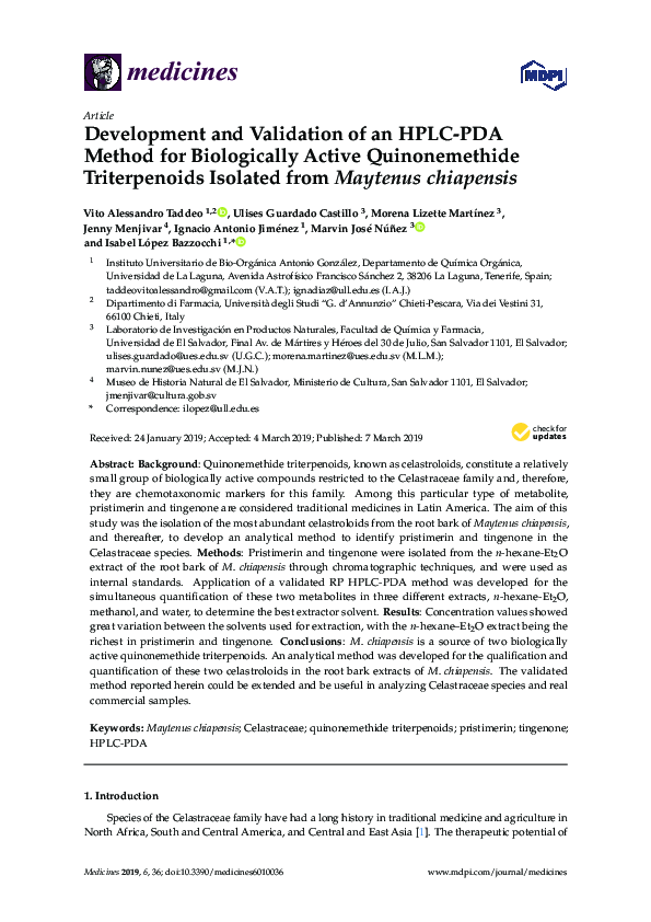 (PDF) Development and validation of an HPLC-PDA method for the determination of myrsinoic acid B ...