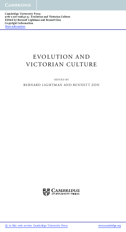 (PDF) Evolution and Victorian Culture