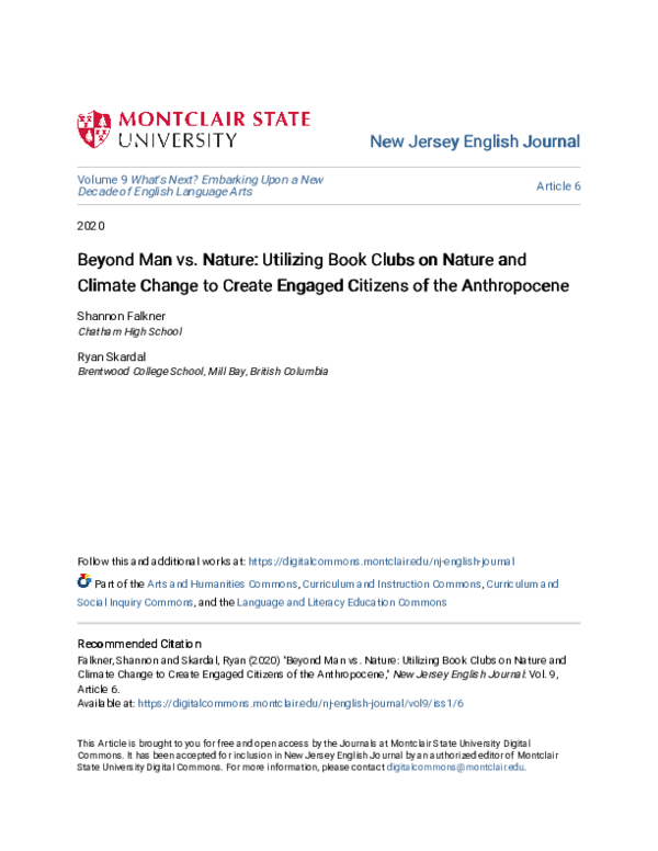 (PDF) Beyond Man vs. Nature: Utilizing Book Clubs on Nature and Climate ...