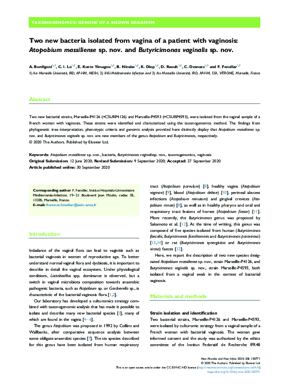 (PDF) Two new bacteria isolated from vagina of a patient with vaginosis ...