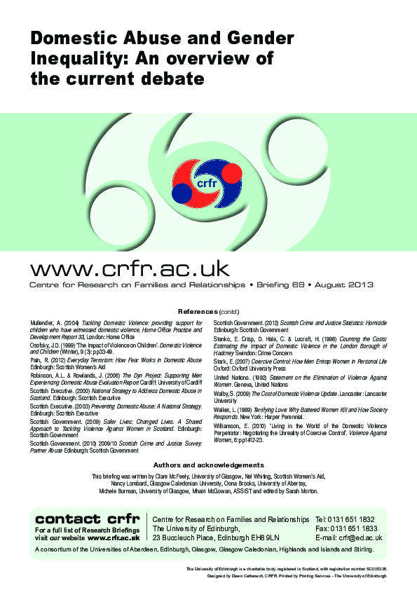 (PDF) Domestic Abuse and Gender Inequality: An overview of the current ...