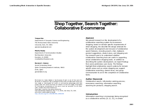 (PDF) Shop Together, Search Together