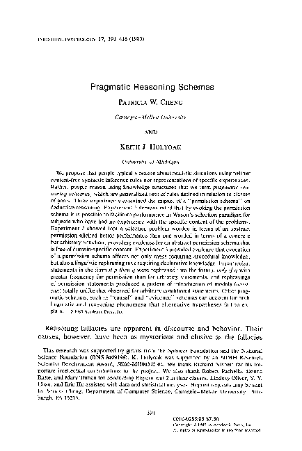 (PDF) Pragmatic reasoning schemas