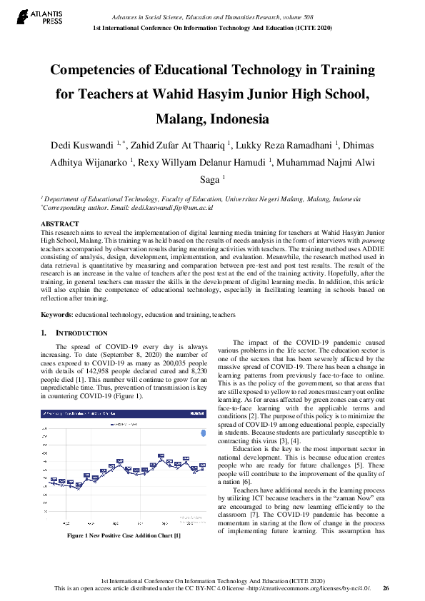 (PDF) Competencies of Educational Technology in Training for Teachers at Wahid Hasyim Junior ...