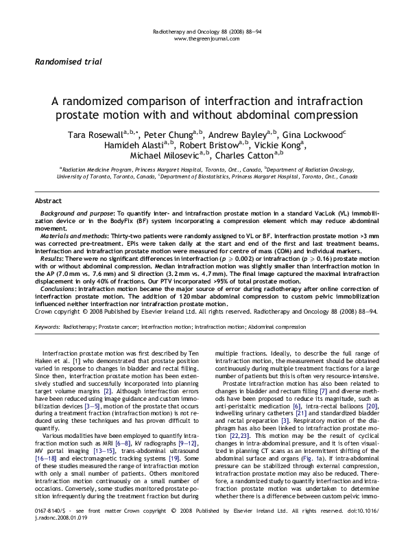 (PDF) A randomized comparison of interfraction and intrafraction ...