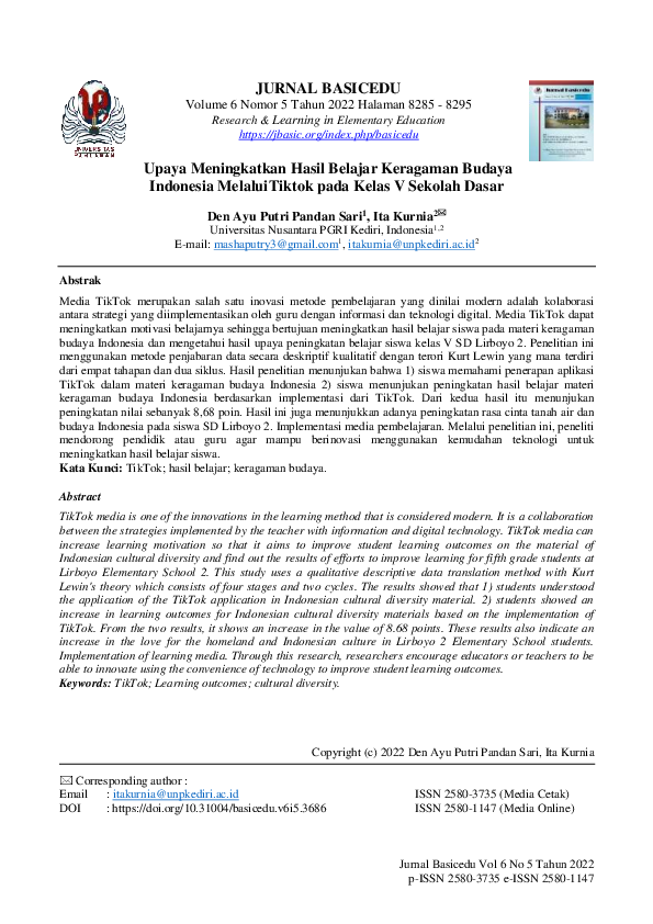 (PDF) Upaya Meningkatkan Hasil Belajar Keragaman Budaya Indonesia ...