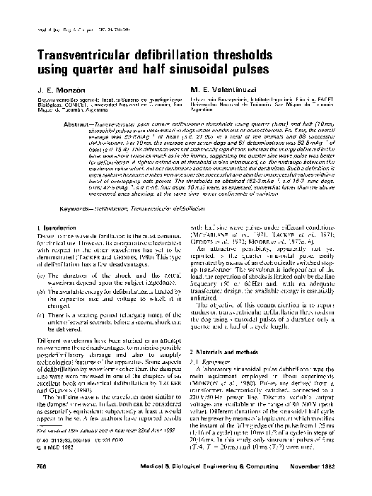 (PDF) Transventricular defibrillation thresholds using quarter and half ...