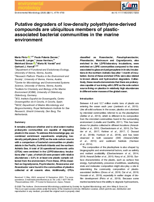 (PDF) Putative degraders of low‐density polyethylene‐derived compounds ...