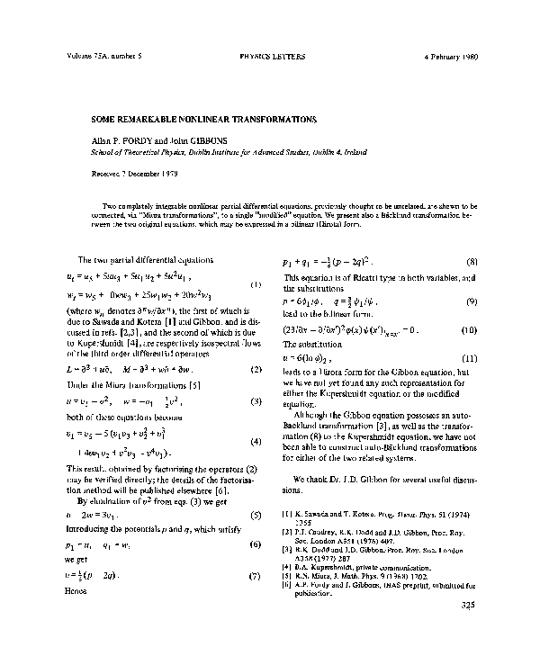 (PDF) Some remarkable nonlinear transformations