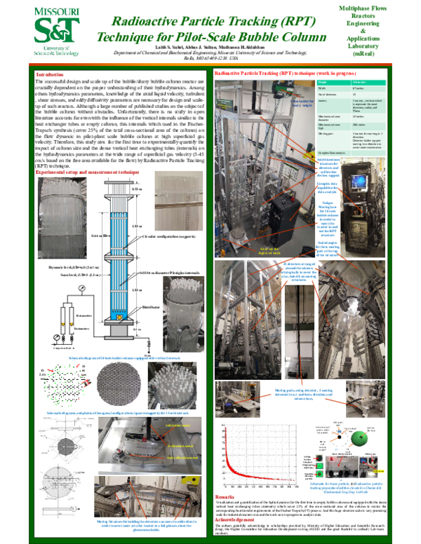 (PDF) Radioactive Particle Tracking (RPT) Technique for Pilot-Scale Bubble Column