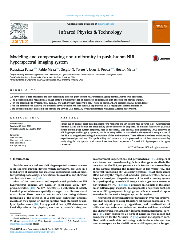 (PDF) Modeling and compensating non-uniformity in push-broom NIR hyperspectral imaging system ...