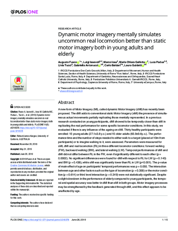 (PDF) Dynamic motor imagery mentally simulates uncommon real locomotion ...